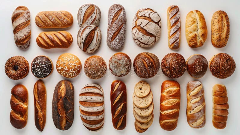 An Assortment of Different Types of Bread Stock Image - Image of bread ...