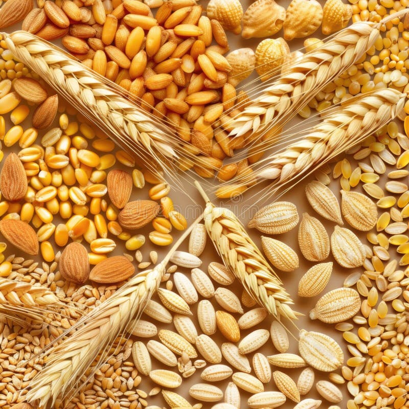 Assortment of Different Types of Grains, Perfect for Food and Nutrition ...