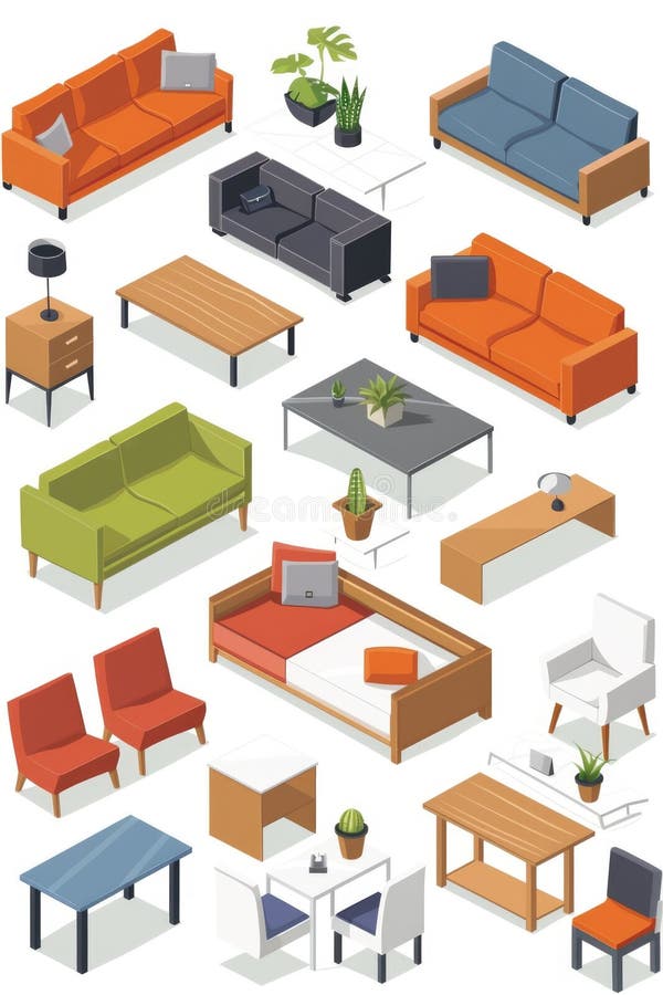 Assortment of Different Types of Sofas and Tables, Suitable for ...