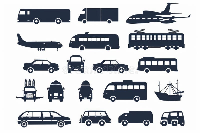 Assortment of Different Vehicles on a Plain White Backdrop, Suitable ...
