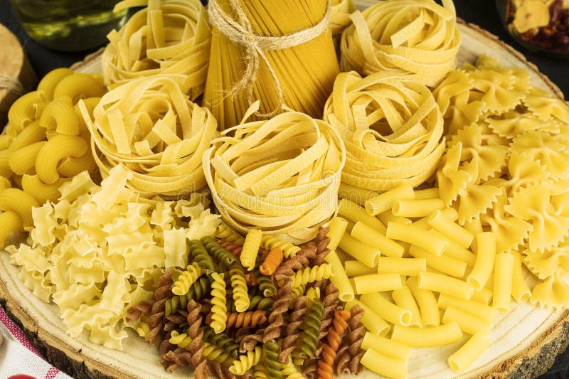Assortment of Dried Pasta, Place for Text Stock Photo - Image of ...