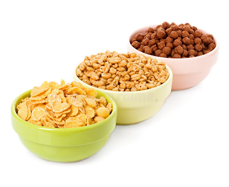Assortment Dry Cereal, Flakes for Breakfast Stock Photo - Image of ...