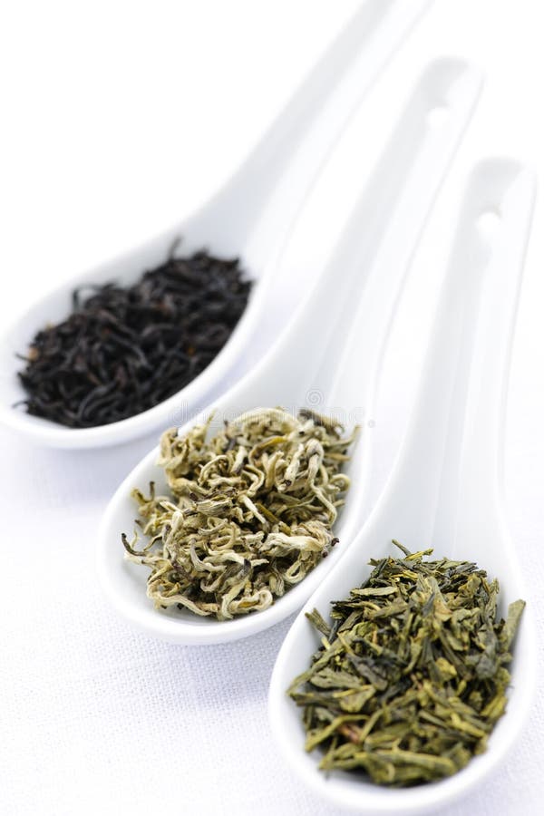 Assortment of Dry Tea Leaves in Spoons Stock Image - Image of chinese ...