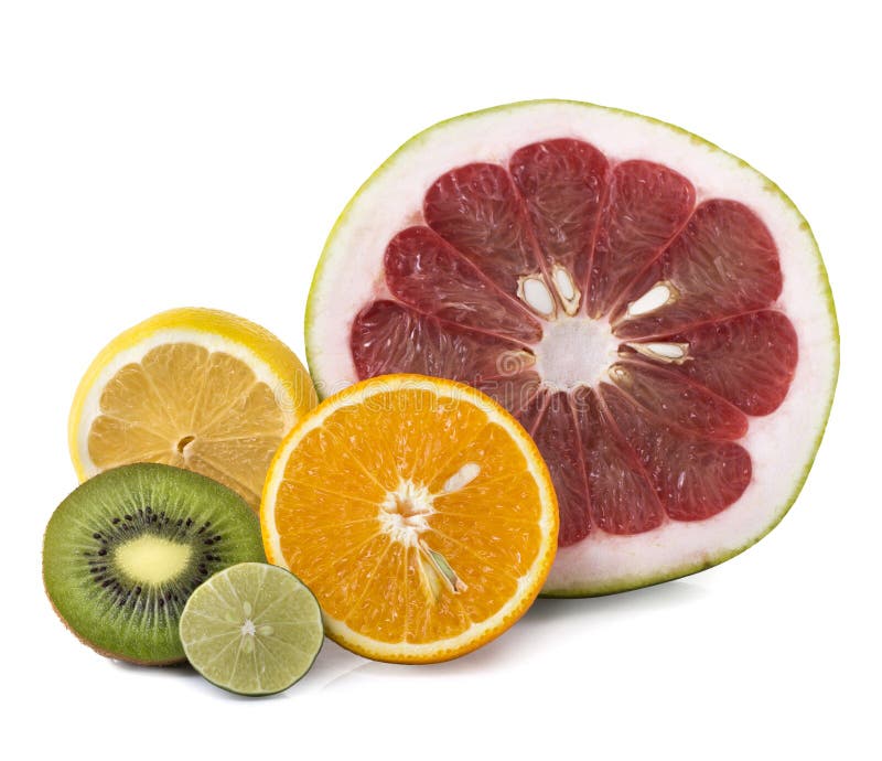 Assortment of Exotic Fresh Fruits Sliced Stock Photo - Image of harvest ...