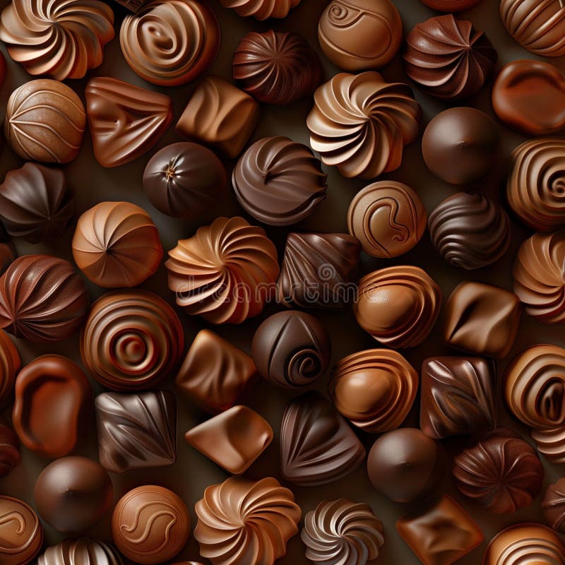 An Assortment of Exquisite Chocolates in Various Shapes and Textures ...