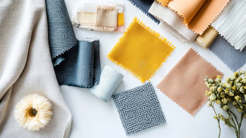 Fabric Swatches a Collection of Textures and Colors for Interior Design ...