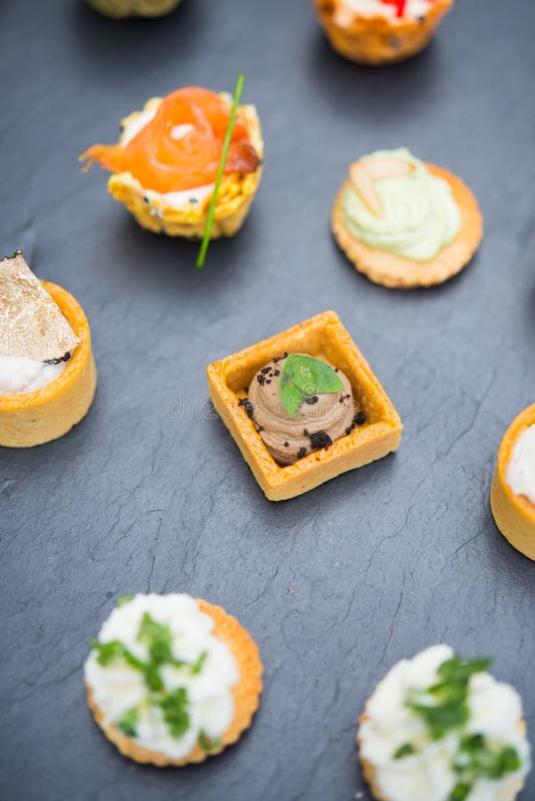 Assortment Festive Appetizers Stock Image - Image of tapas, salmon ...