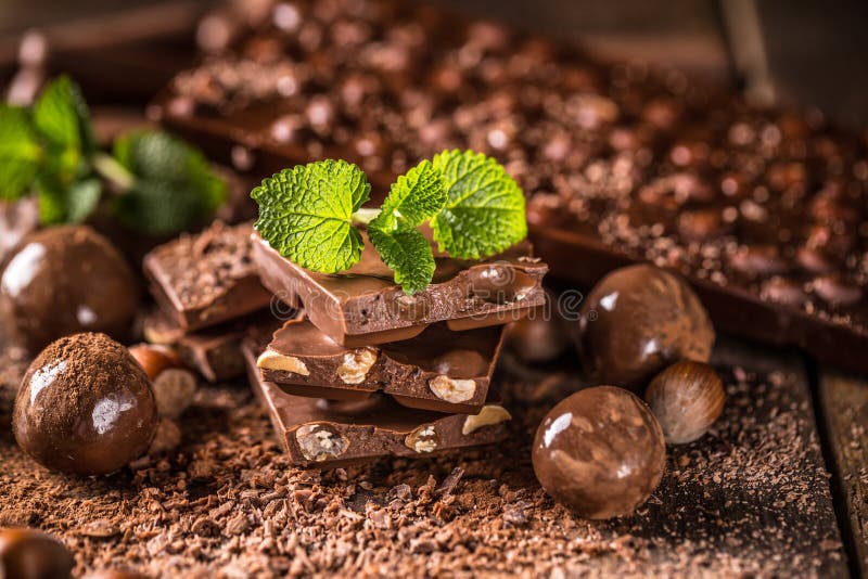 Assortment of Fine Chocolates Stock Photo - Image of delicious, mint ...