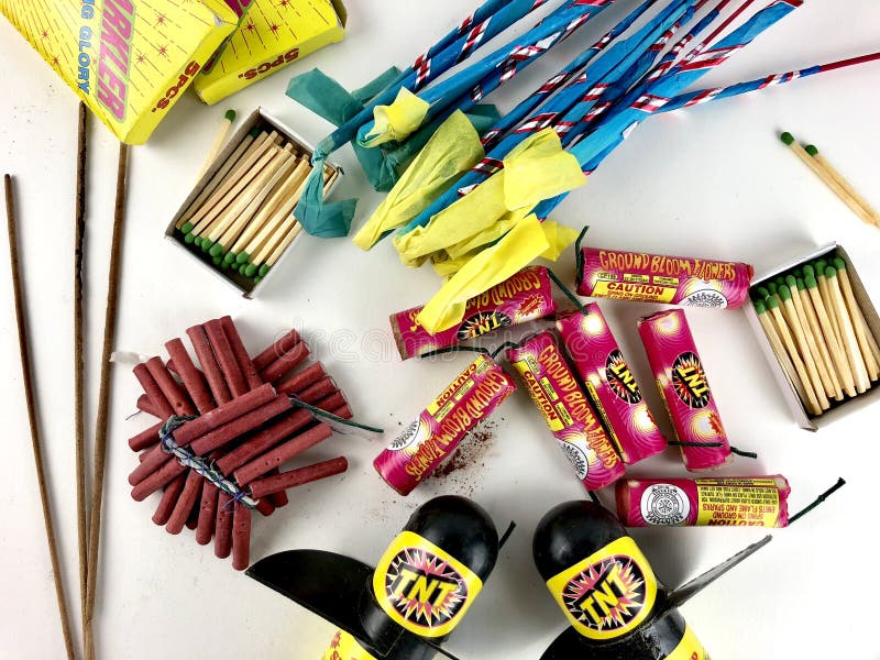 Assortment of fireworks editorial stock image. Image of assorted ...