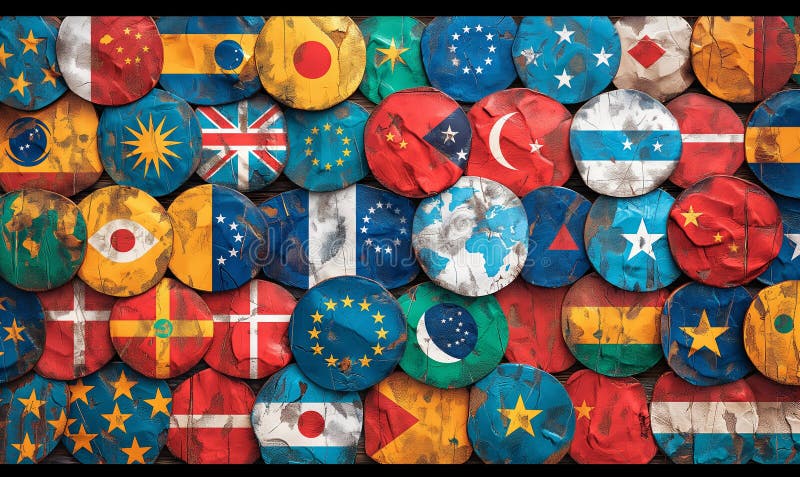 Assortment of Flags Displayed Together. Stock Image - Image of ...