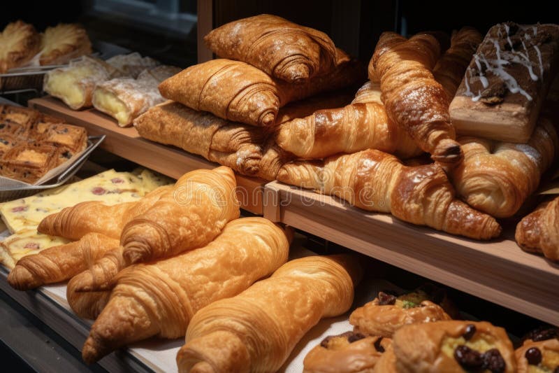 Assortment of Flaky Puff Pastries and Turnovers, Ready for Purchase in ...