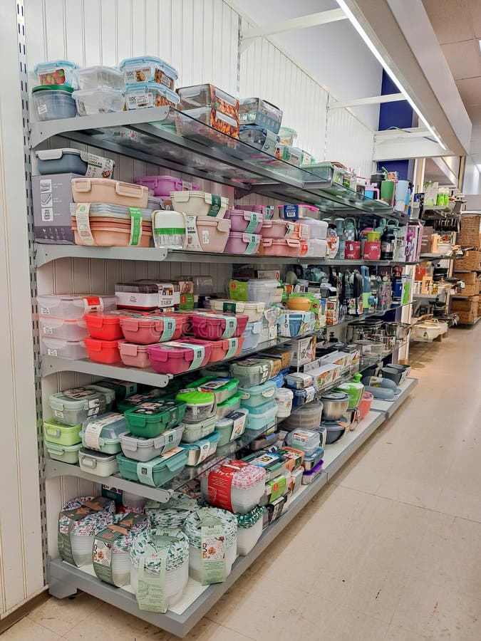 An Assortment of Food Containers on the Supermarket Counter Editorial ...