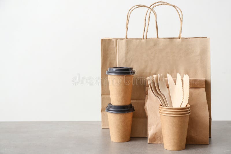 Assortment of Food Delivery Containers on Table Stock Image - Image of ...