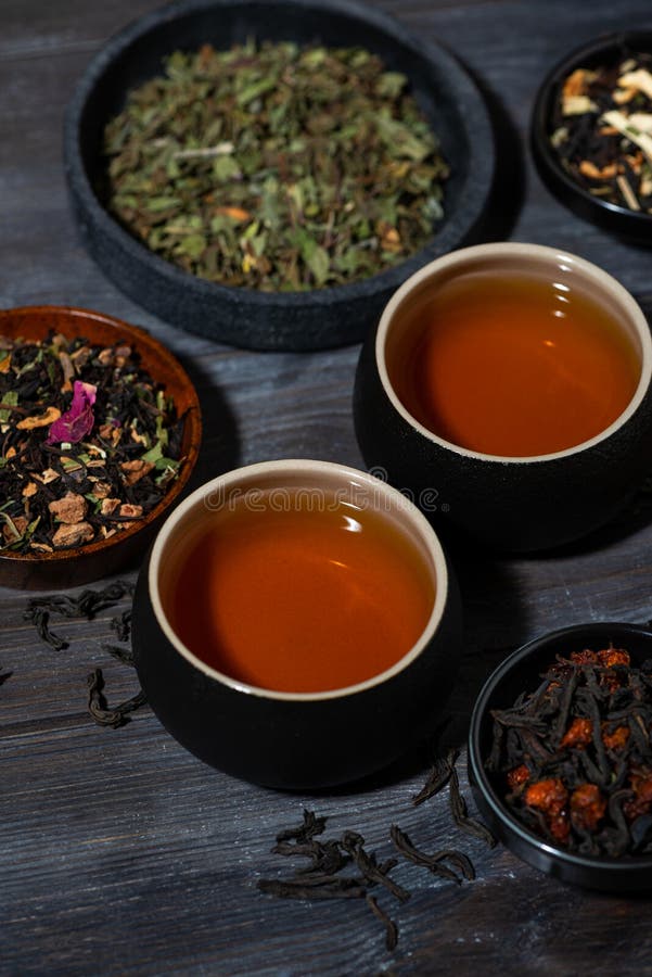 Assortment of Fragrant Tea. Black, Floral and Herbal Drinks, Vertical ...