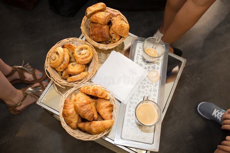 Assortment of a French Pastries Croissants Stock Photo - Image of puff ...