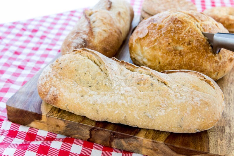 Assortment of Fresh Baked Breads Stock Photo - Image of fiber ...