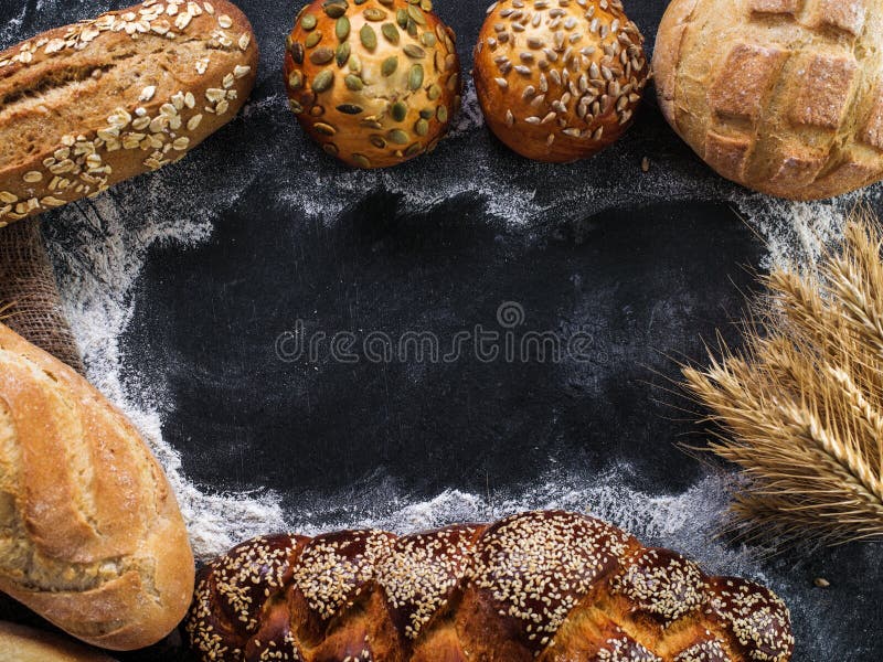 Assortment of Fresh Bread on the Table. Stock Photo - Image of ...