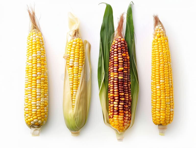 Assortment of Fresh Corn Cobs Stock Illustration - Illustration of ...