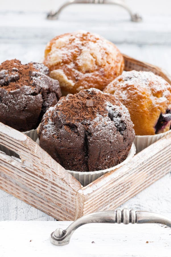Assortment of Fresh Delicious Muffins, Vertical Stock Photo - Image of ...