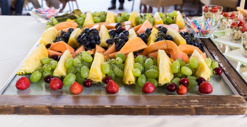 Assortment of Fresh Fruit Salad Platter Stock Image - Image of catering ...