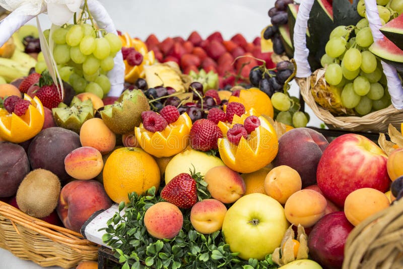 Assortment of Fresh Organic Fruits Stock Image - Image of fresh ...