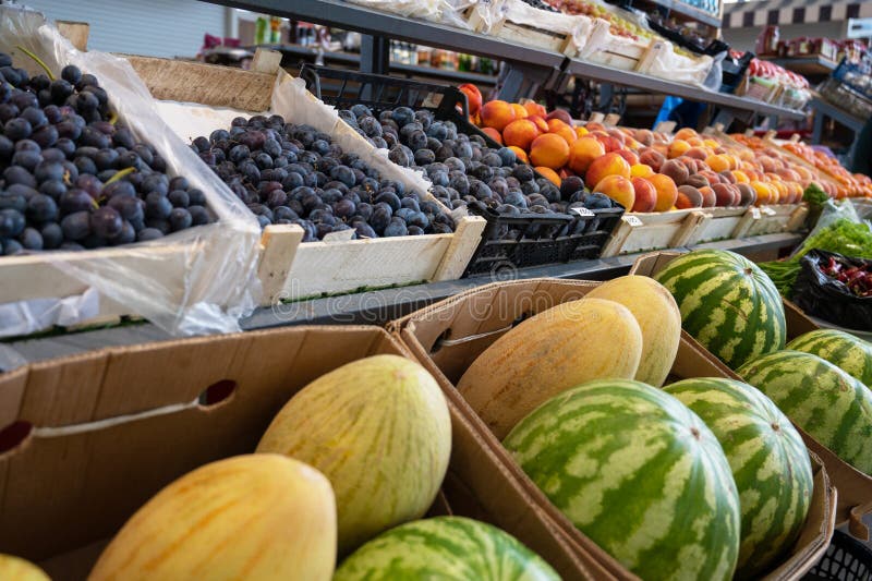 Assortment of Fresh Fruits at Market Stock Image - Image of vegetable ...