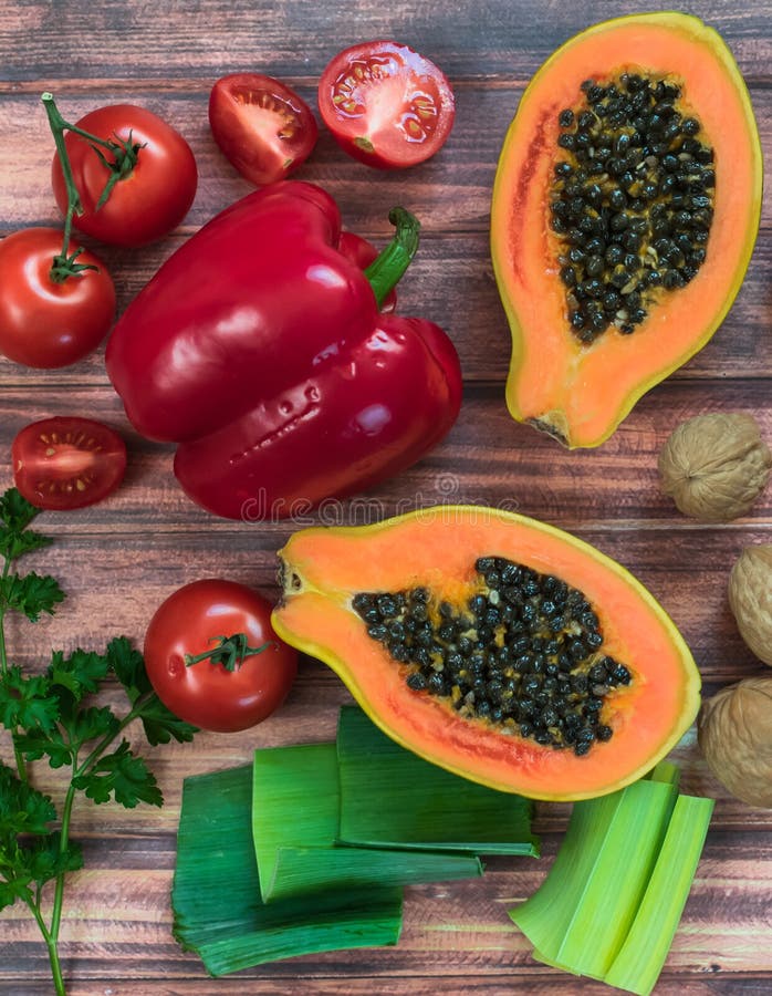 Assortment of Fresh Fruits and Vegetables Stock Image - Image of ...