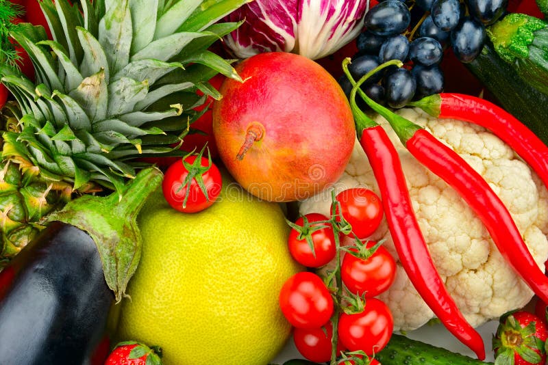 Assortment Fresh Fruits and Vegetables Stock Image - Image of crops ...