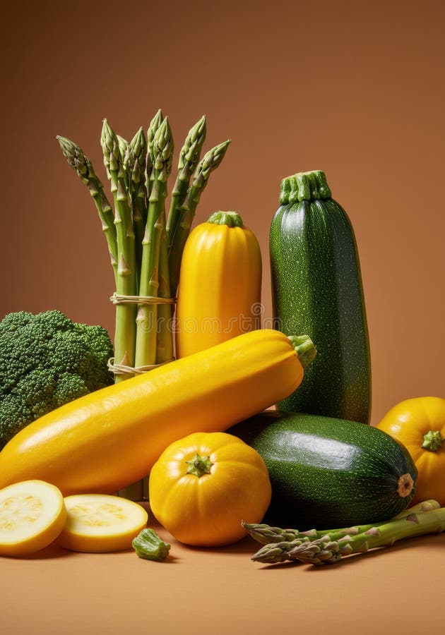 Assortment of Fresh Green and Yellow Vegetables Stock Photo - Image of ...