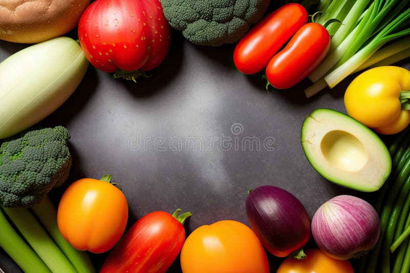 Assortment of Fresh Organic Fruits and Vegetables. Copy Space Stock ...