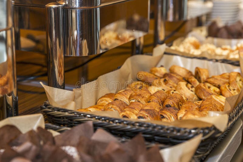 Assortment of Fresh Pastries on the Buffet Table. Breakfasts, Coffee ...