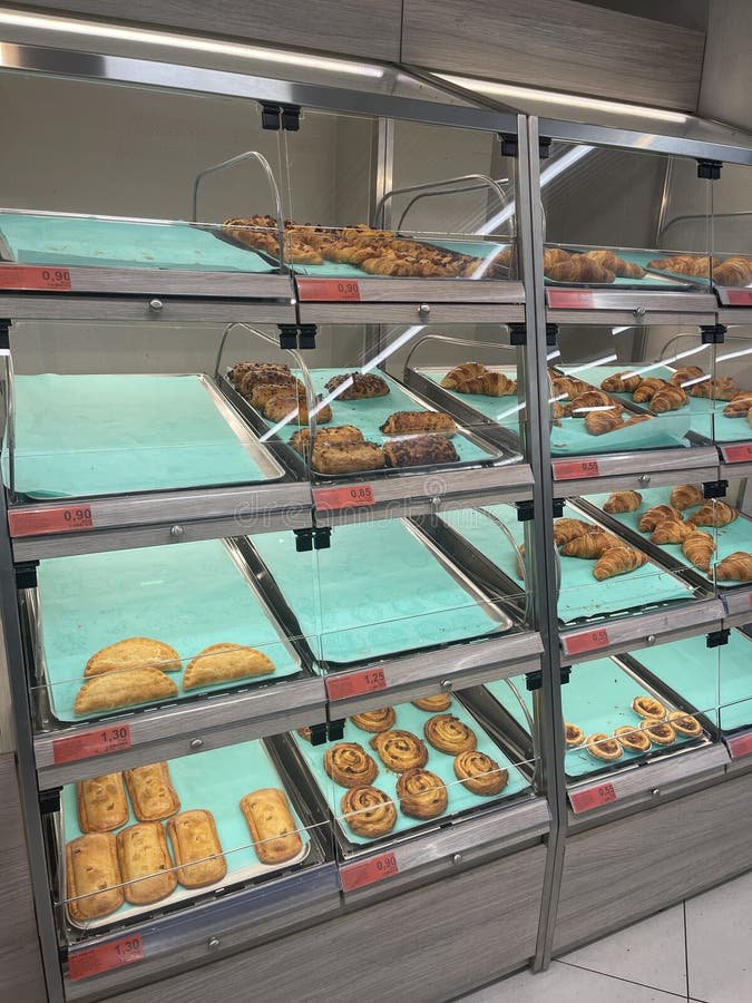 Assortment of Bakery Products. Different Types of Bread on Display at a ...