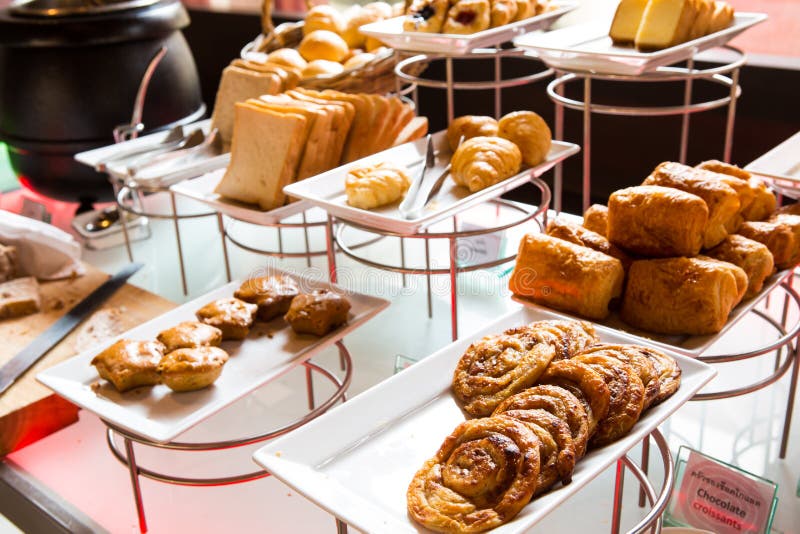 Assortment of Fresh Pastry on Table Stock Image - Image of breakfast ...