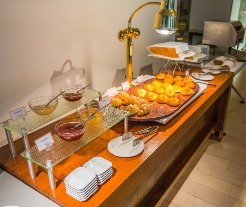 Assortment of Fresh Pastry on Table in Buffet . Stock Image - Image of ...