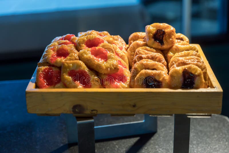 Assortment of Fresh Pastry on Table in Buffet. Breakfast Lines of ...