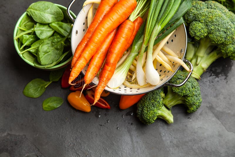 Assortment of Fresh Vegetables Stock Image - Image of basket, green ...
