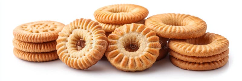 Assortment of Freshly Baked Butter Cookies with Circular Patterns ...