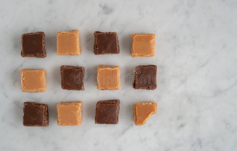 Assortment of Fudge on Table Stock Photo - Image of copy, selective ...