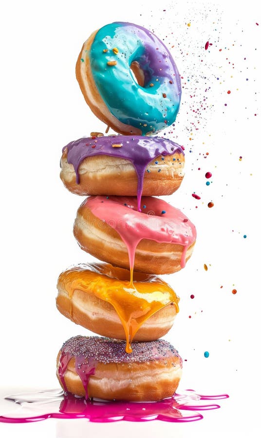 Balancing Colorful Donuts Stock Illustrations – 17 Balancing Colorful ...