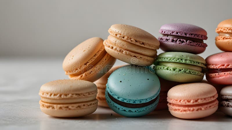 An Assortment of Gourmet Macarons in Various Flavors and Pastel Colors ...