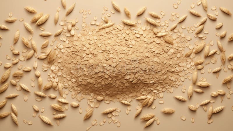 Assortment of Grains and Seeds Forming an Oval Shape Stock Illustration ...