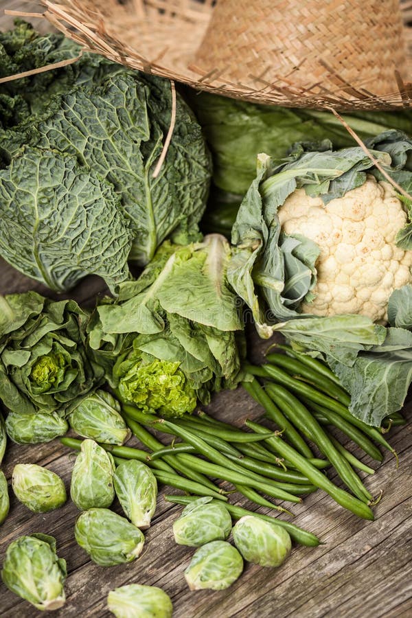Assortment of Green Vegetables Stock Photo - Image of cauliflower, leaf ...