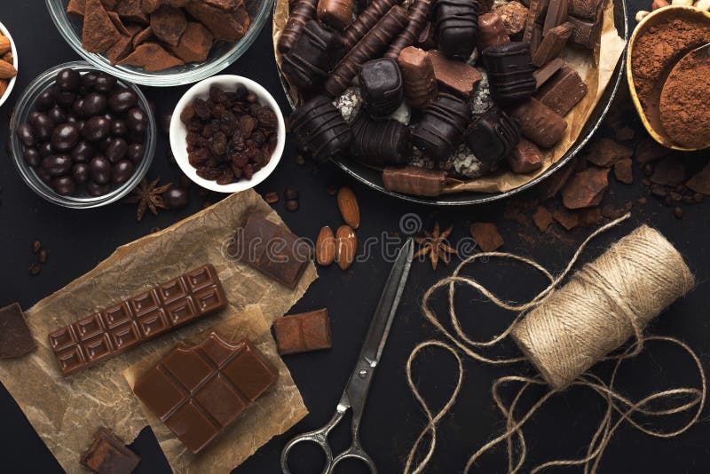 Assortment of Handmade Sweets and Craft Tools, Top View Stock Photo ...