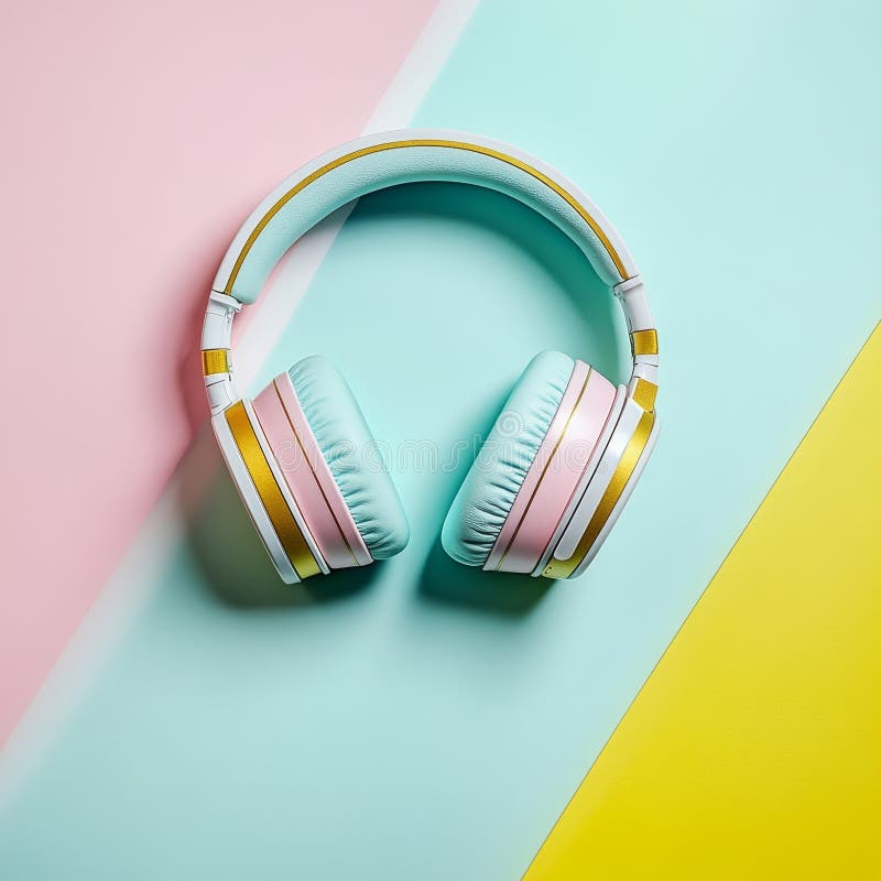 Assortment of Headphones Available in Various Colors Stock Image ...