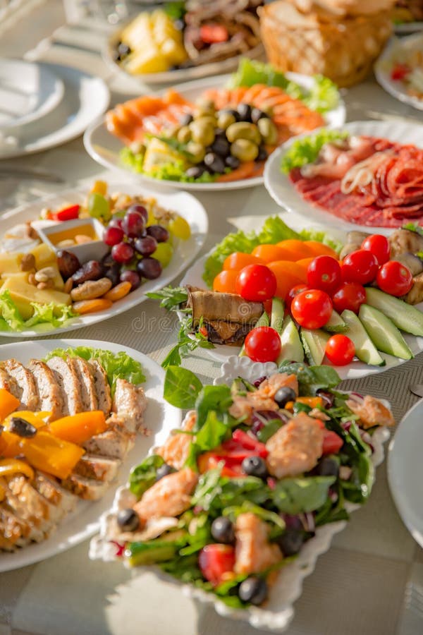 Assortment of Healthy Food Dishes Stock Photo - Image of dishes ...