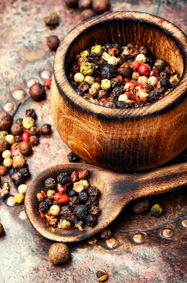 Spice-pepper Peas or Peppercorn Stock Image - Image of macro, aromatic ...