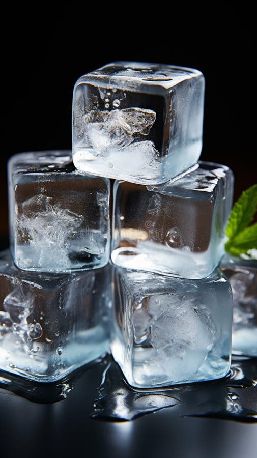 An Assortment of Ice Cubes Arranged with Precision in a Striking Still ...