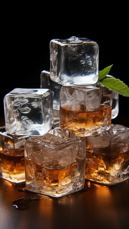 An Assortment of Ice Cubes Arranged with Precision in a Striking Still ...