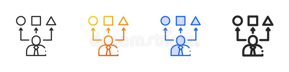 Assortment Icon.Thin Linear, Gradient, Blue Stroke and Bold Style ...