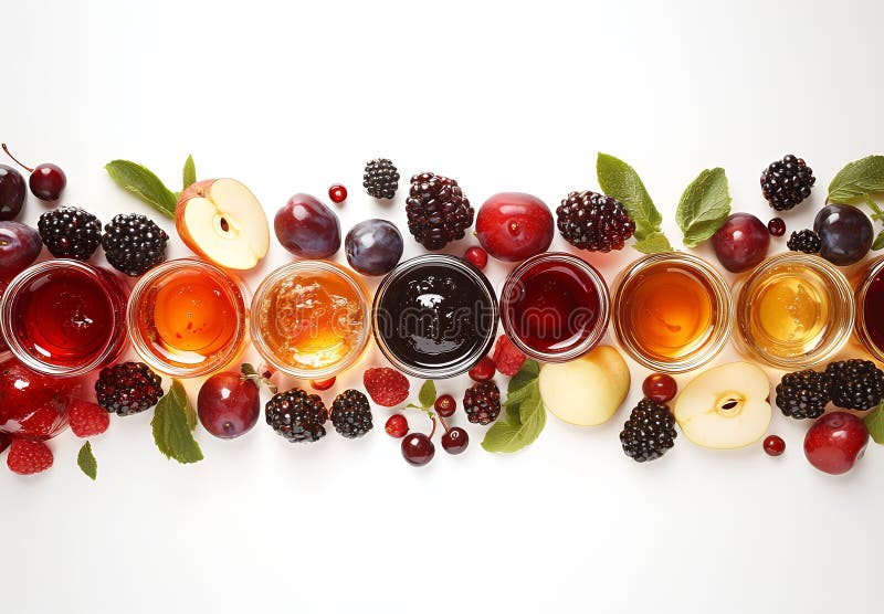 Assortment of Jams and Fresh Fruit a Colorful and Delicious Spread ...